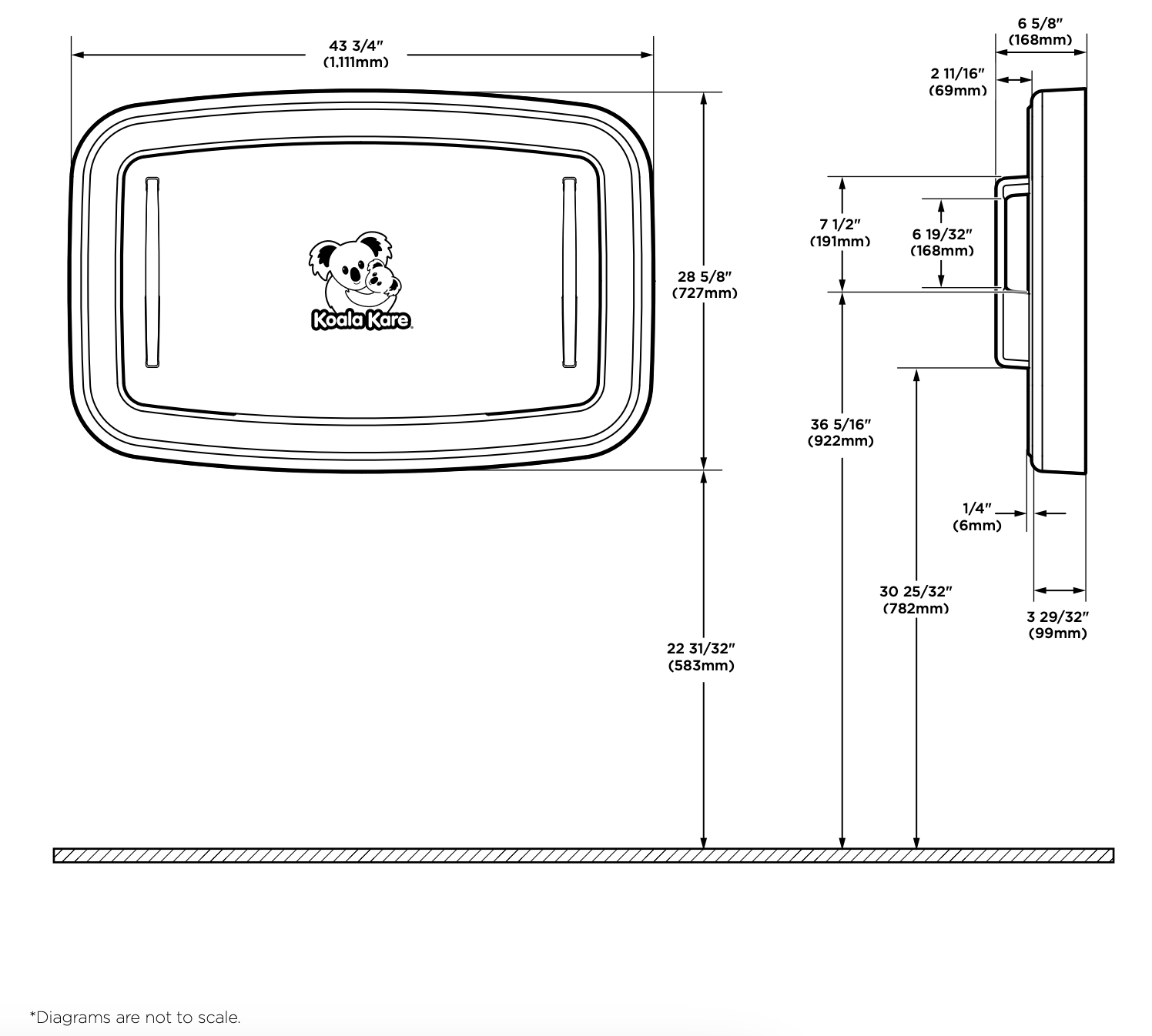 Koala KB310-SSWM Horizontal Stainless Steel Surface-Mounted | Washroom ...