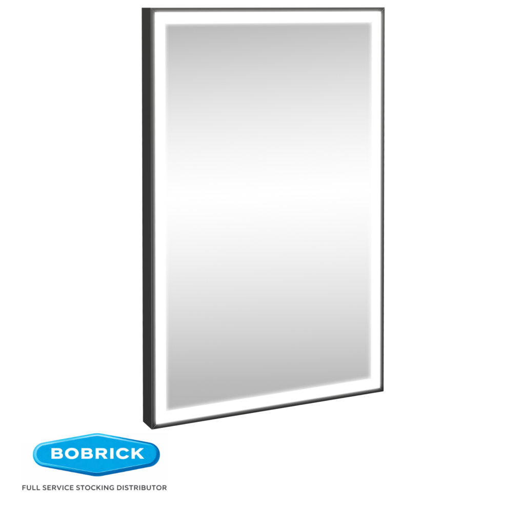 Bobrick B-167 2436.MBLK LED Backlit Mirror (Outer Etched, Matte Black ...